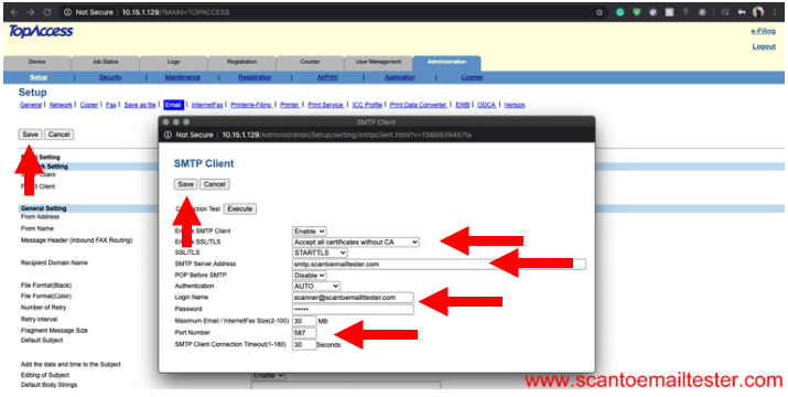 Toshiba - How to setup Scan To Email
